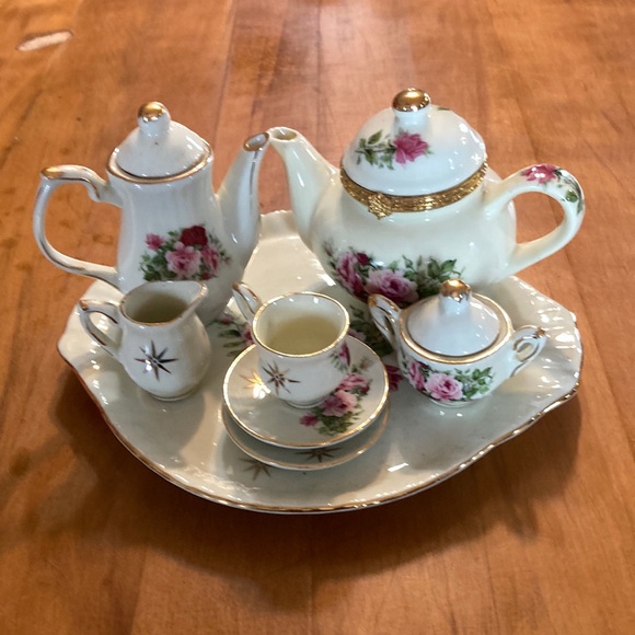 Vintage | Toys | Formalities 1 Piece Mini Ivory Gold Victorian Rose Tea ...